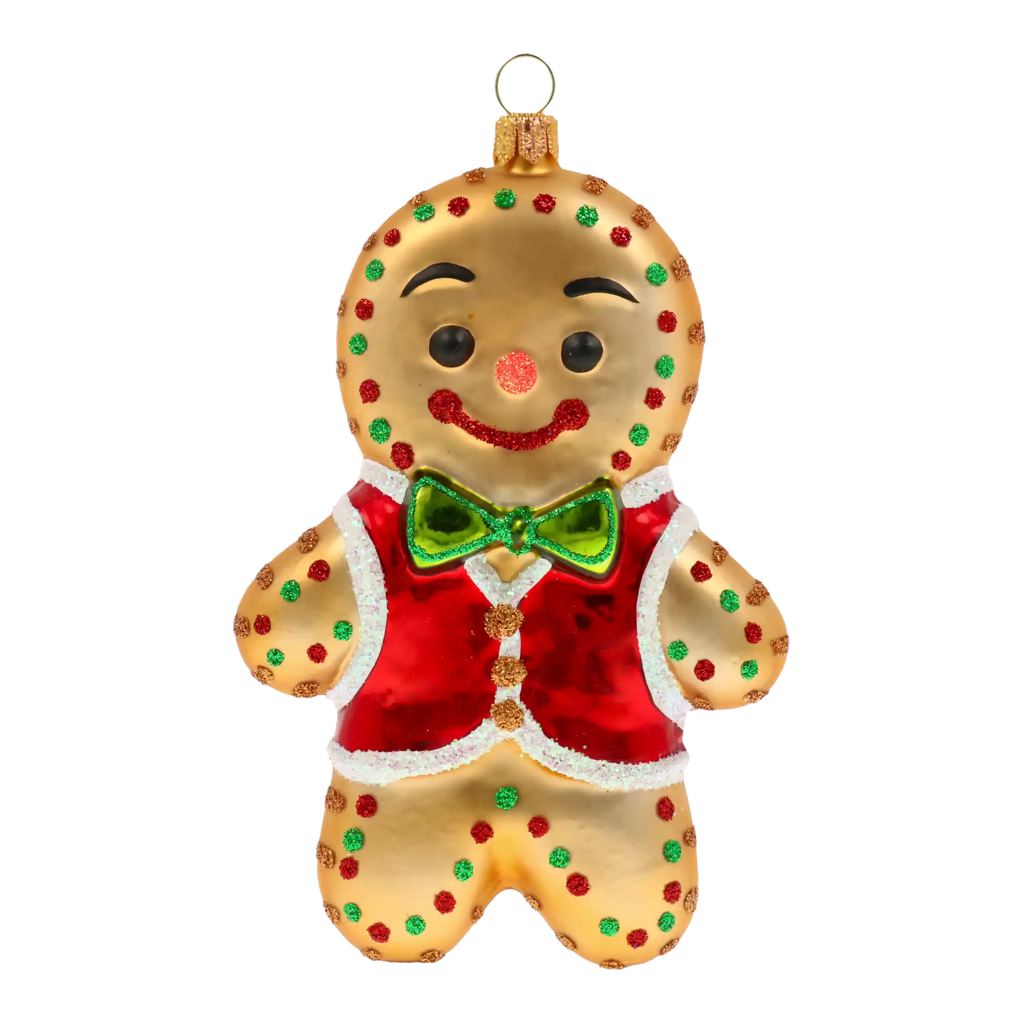Gingerbread Man. Handmade Glass Christmas ornament. – BluBom v3